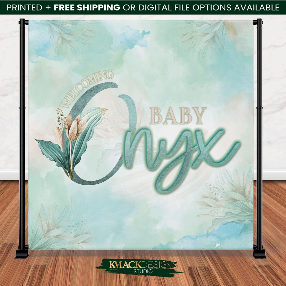 Mint Blue Baby Shower Boy Neutral Personalized Backdrop | Baby Shower ...