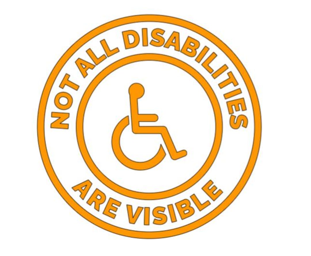 PMR Wheelchair Car Sticker Not All Disabilities Are Visible - Etsy