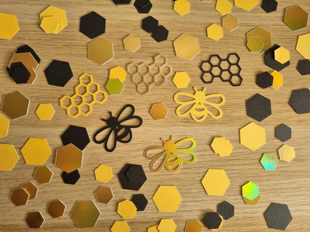 BEES Table Confetti Baby Shower, Birthday Decoration Bee Kind Hives Bee ...