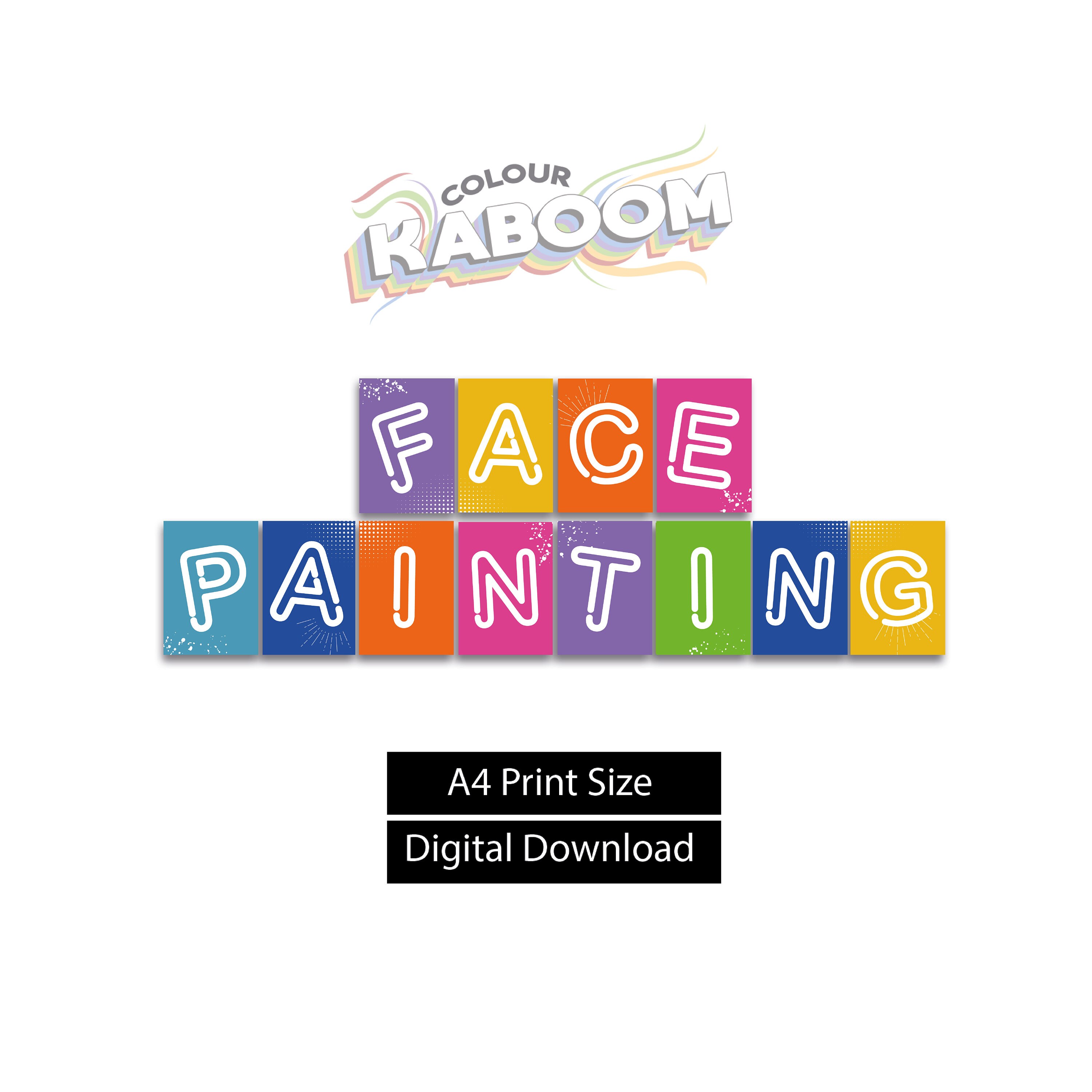 2 Colour Way Face Painting Sign | Face Painting Digital Download | Face ...