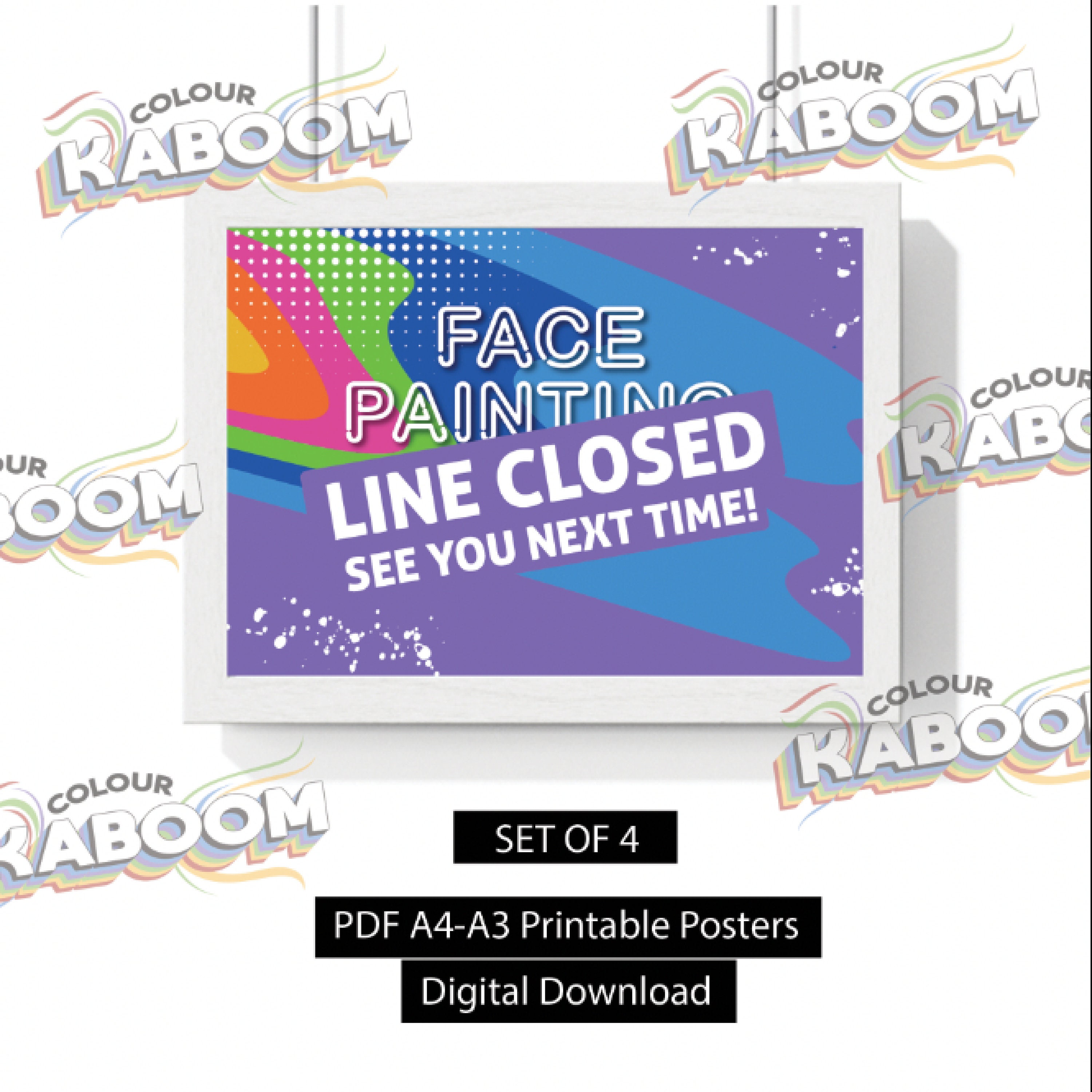 Face Painting Posters | Face Painter Booth | Face Painter Line Signs ...