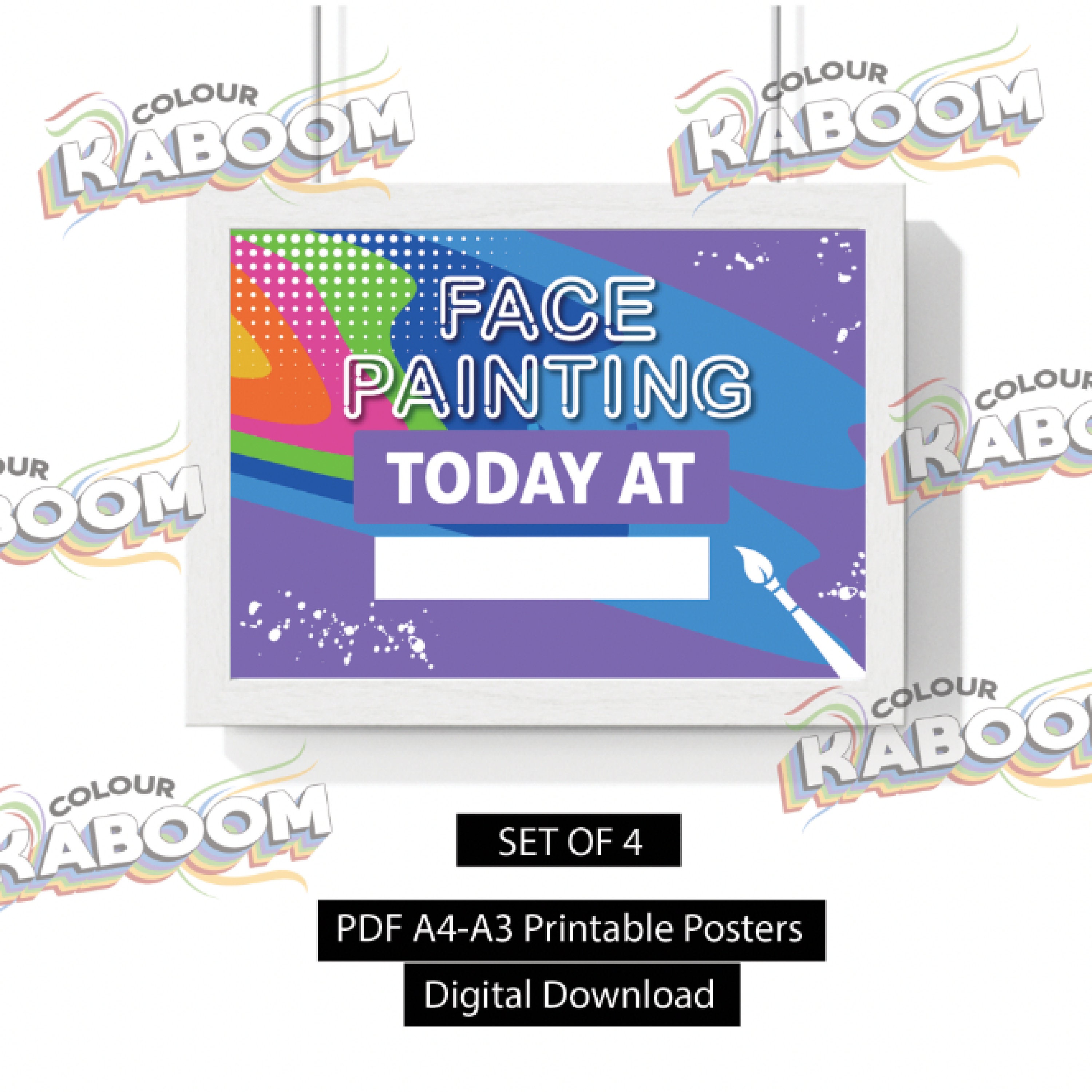 Face Painting Posters | Face Painter Booth | Face Painter Line Signs ...