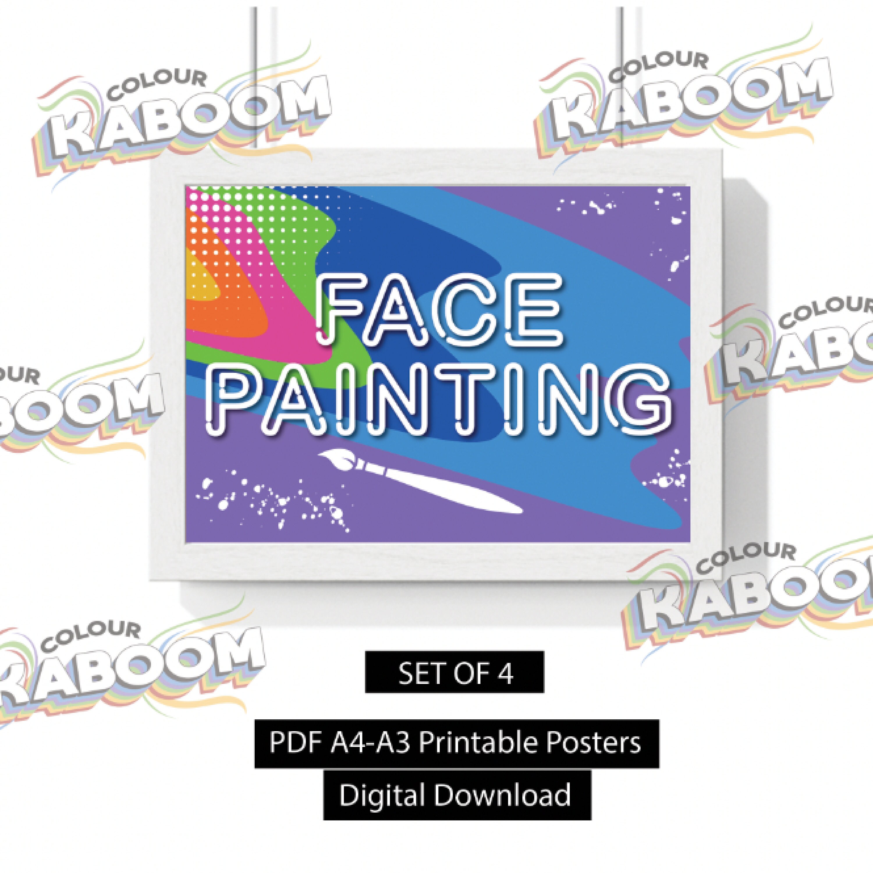 Face Painting Posters | Face Painter Booth | Face Painter Line Signs ...