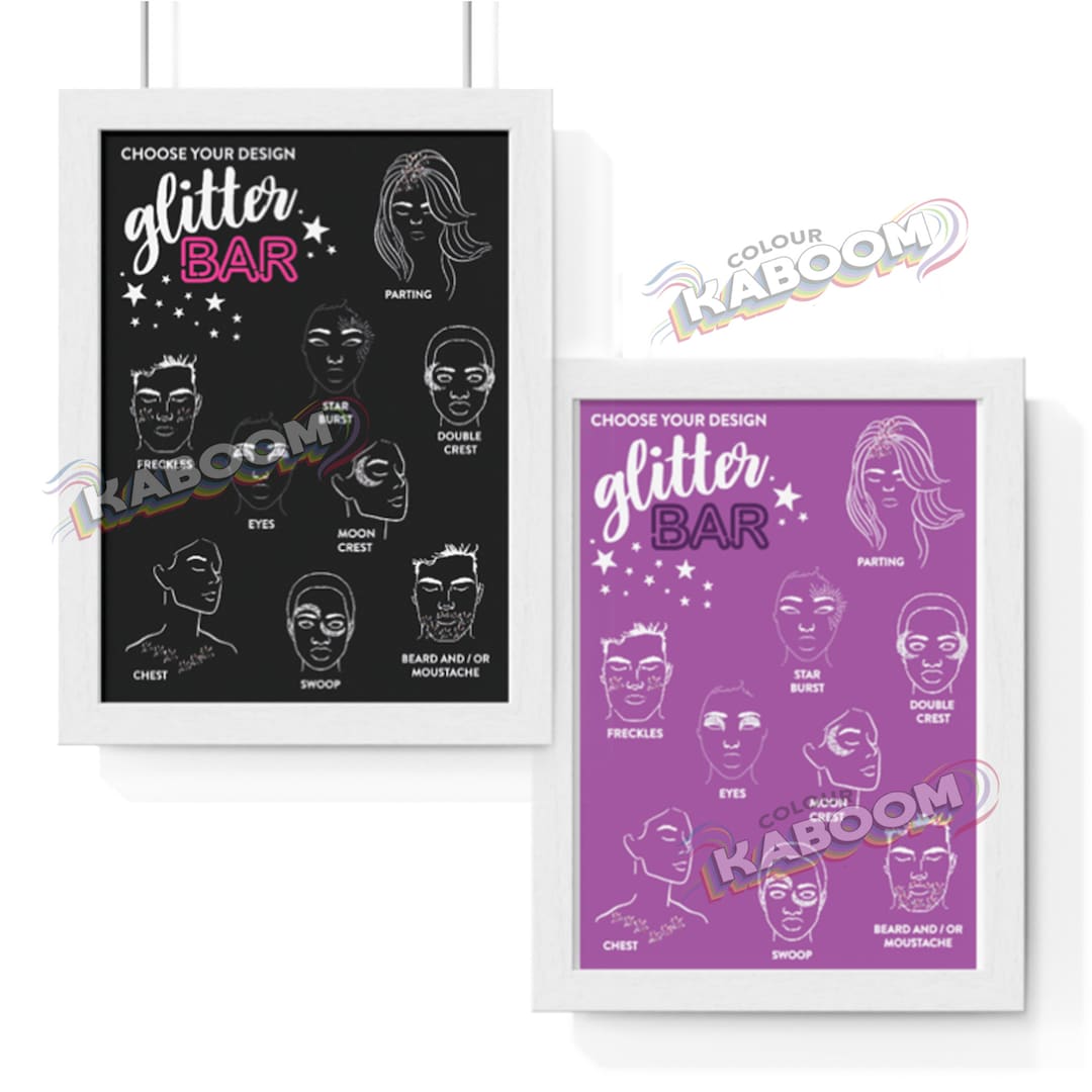 Glitter Bar Menu | 9 Festival Face Choices | Festival Glitter Menu ...