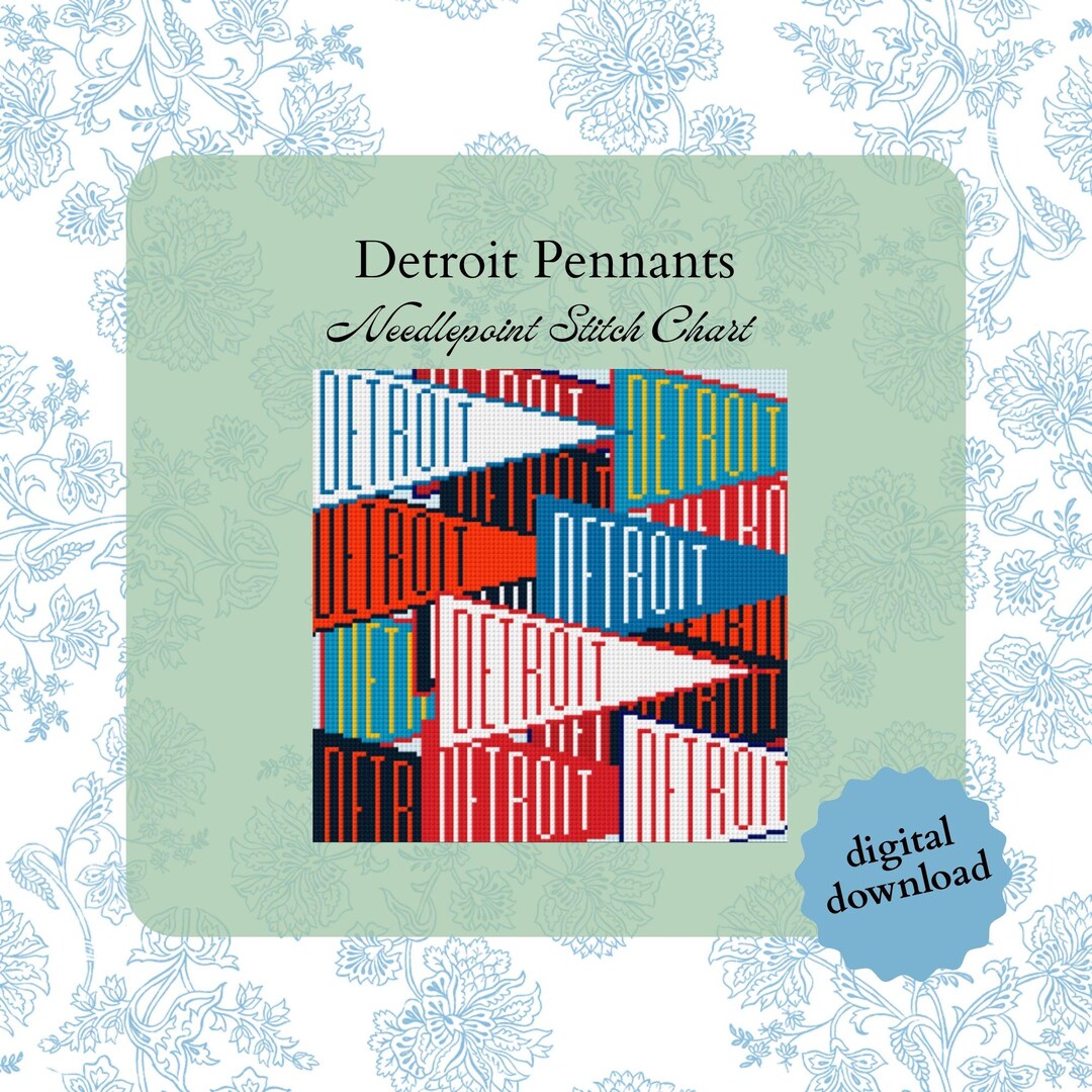Detroit Pennants Digital Needlepoint Stitch Chart - Etsy