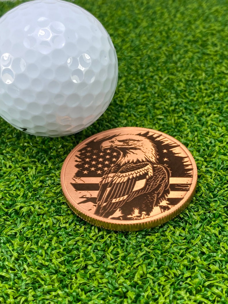 Personalized Copper Golf Ball Marker, Custom Laser Engraving, 40mm Coin ...