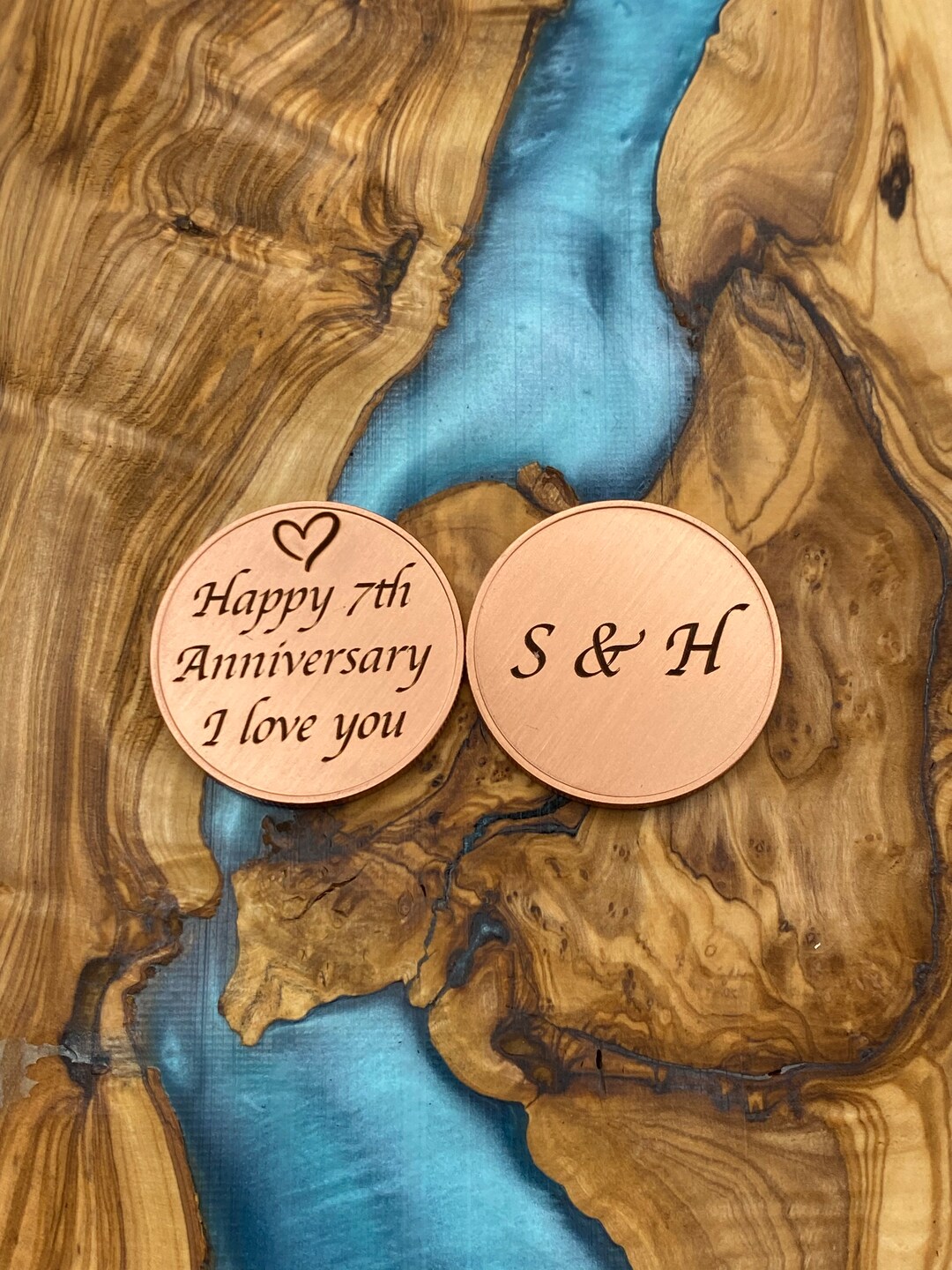 Custom Copper 7th Anniversary Coin, Custom Anniversary Gift ...