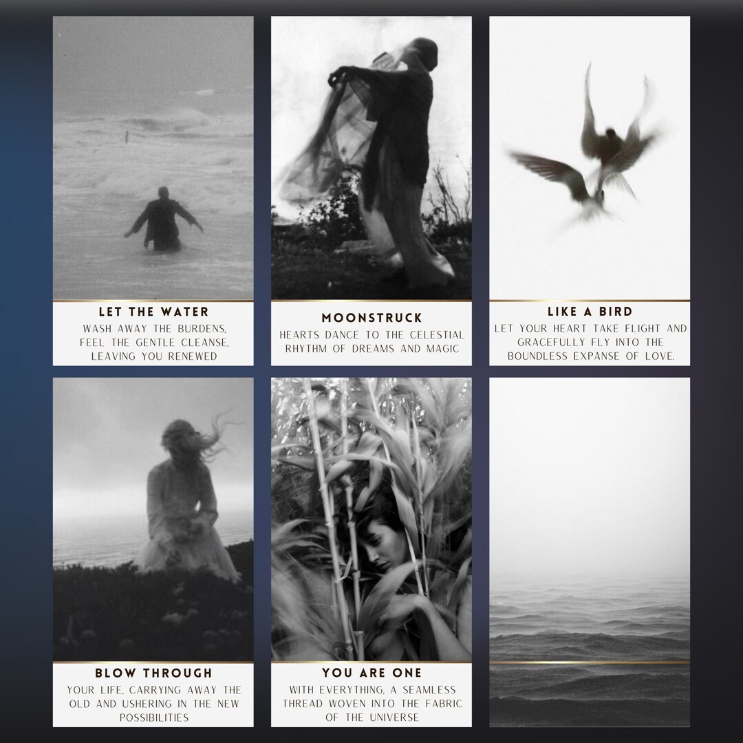 Daily Oracle Card Deck - 55 Cards - Divination Cards - Black and White ...