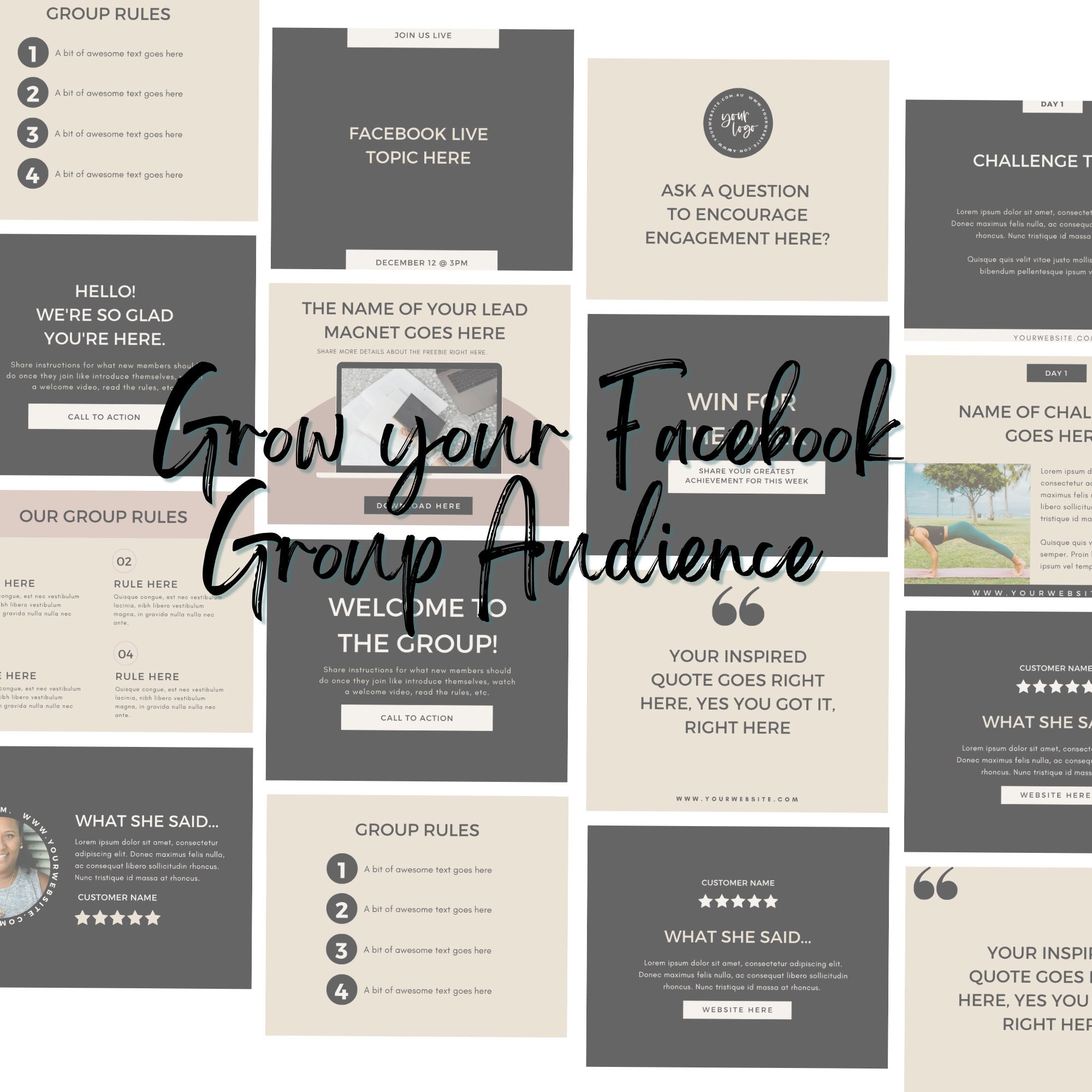 30 Facebook Group Templates | INSTANT DOWNLOAD | Social Media Templates ...