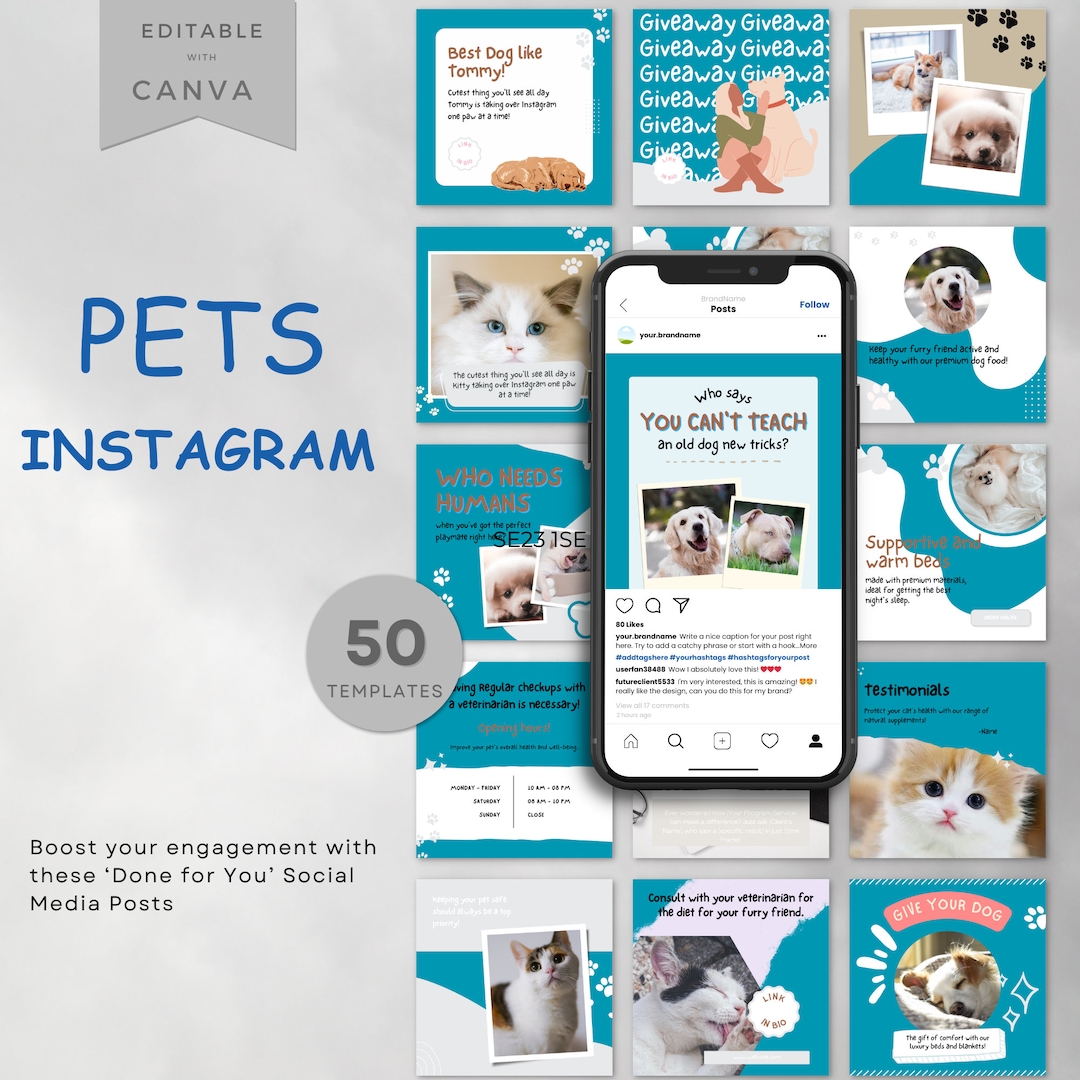 Pet Shop Canva Templates | Dog Business Instagram Templates | Pet ...