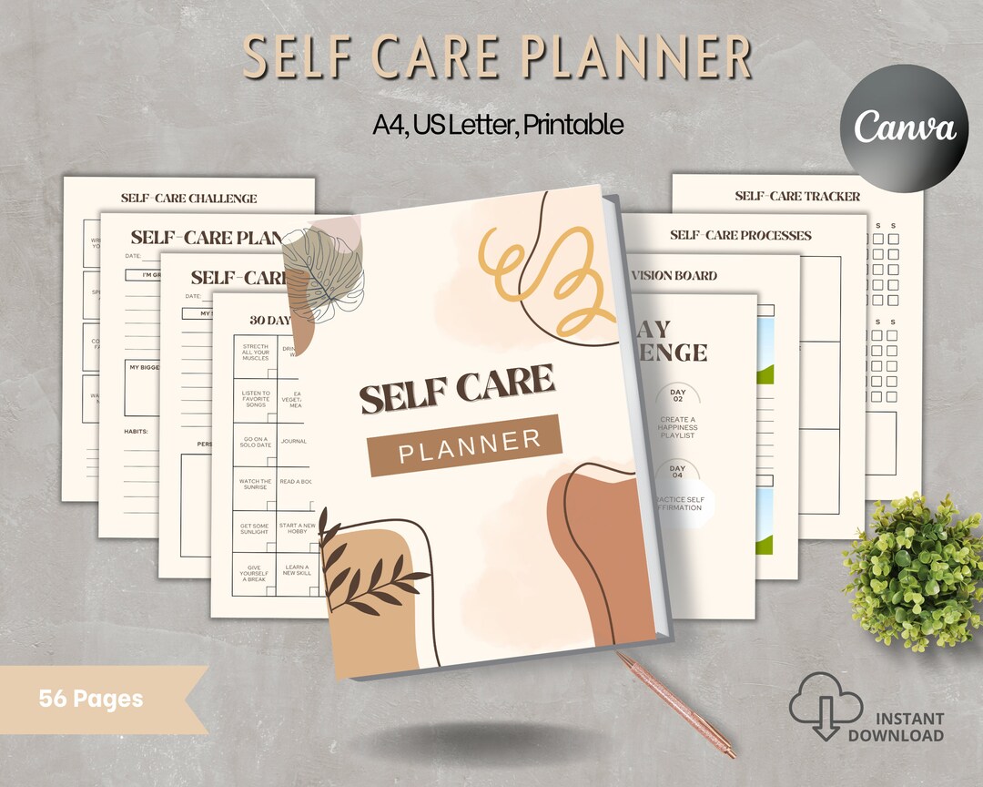 Self Care Planner, INSTANT DOWNLOAD, Wellness Journal, Daily Planner ...