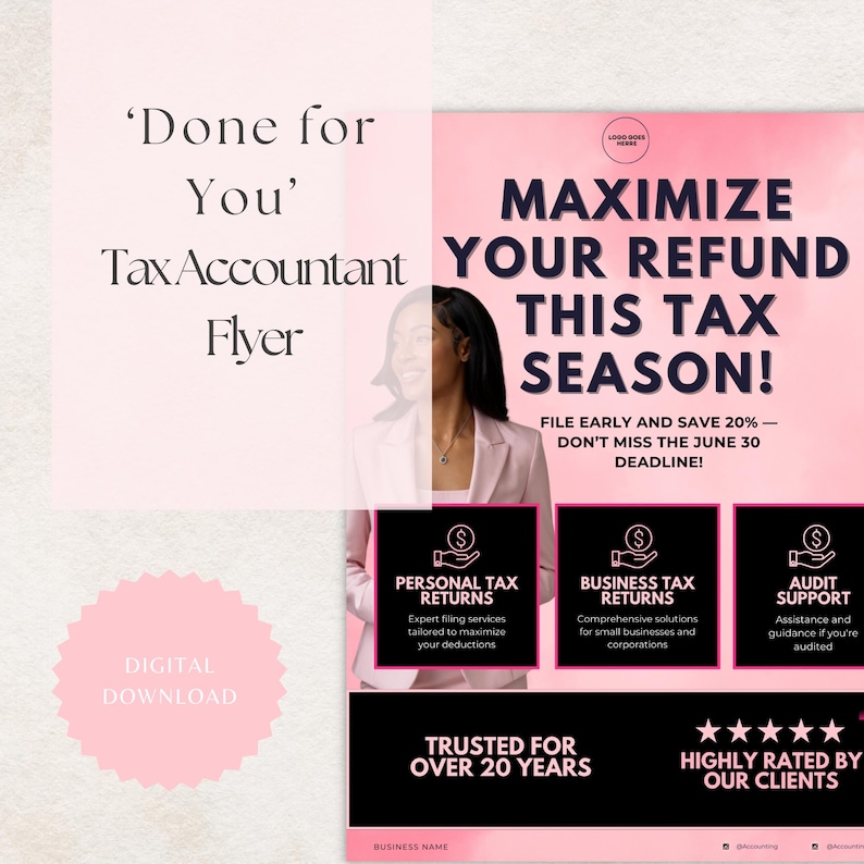 Editable Tax Accountant Flyer Template | Professional Tax Services ...