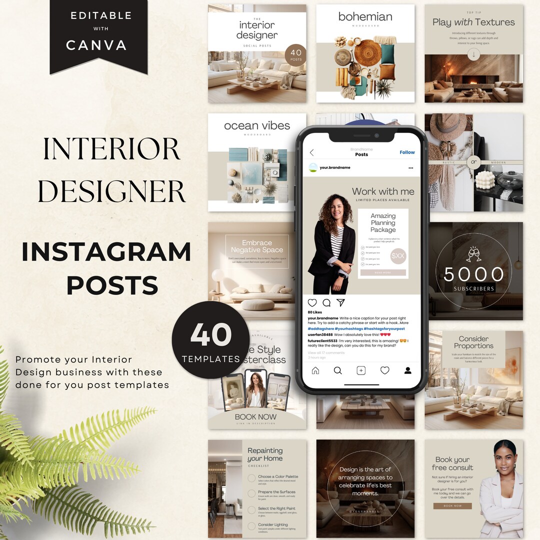 Interior Design Ig Post Templates | Minimalist Home Decor Template ...