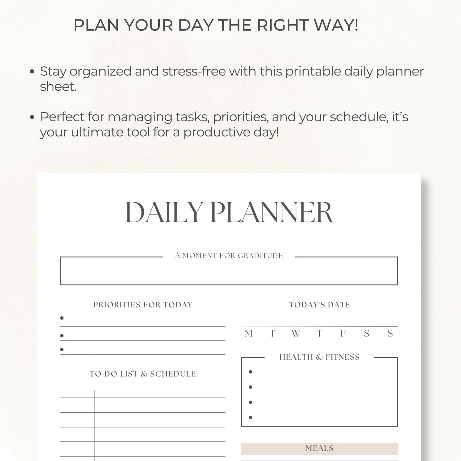 Printable Daily to Do List | Productivity Planner | Daily Schedule ...