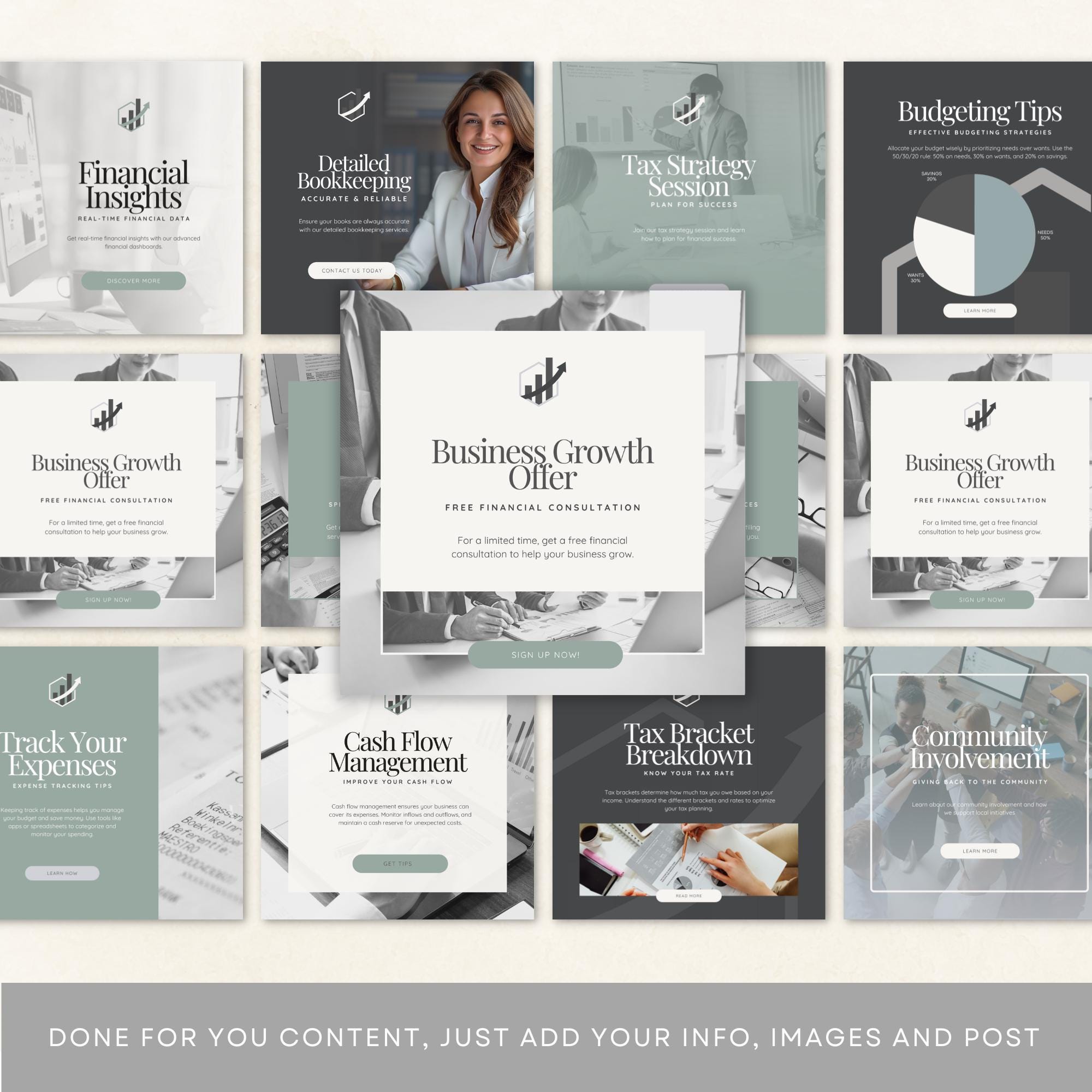 Social Media Templates for Accountants | Financial Tax Advisor | Canva ...