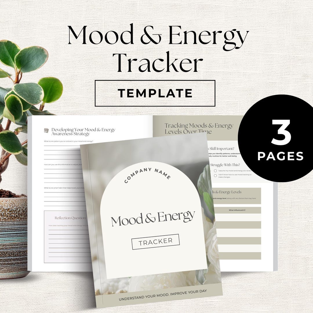 Mental Health Mood Tracker Worksheet for Self Awareness & Emotional ...