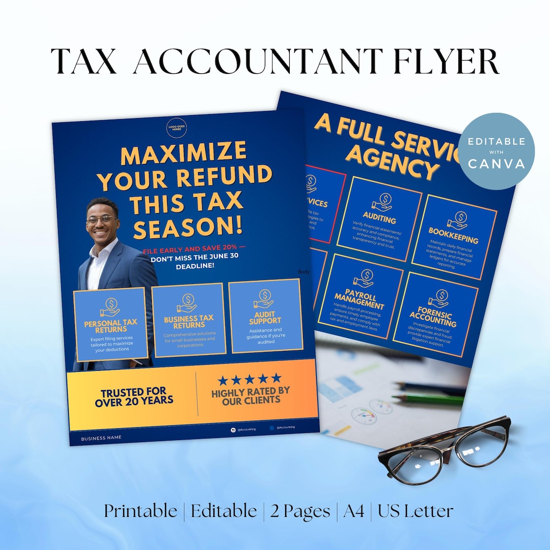 Professional Tax Services Flyer Template | Customizable Tax Accountant ...
