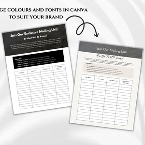 Printable Sign up Form for Events | Template Canva | Email Address List ...