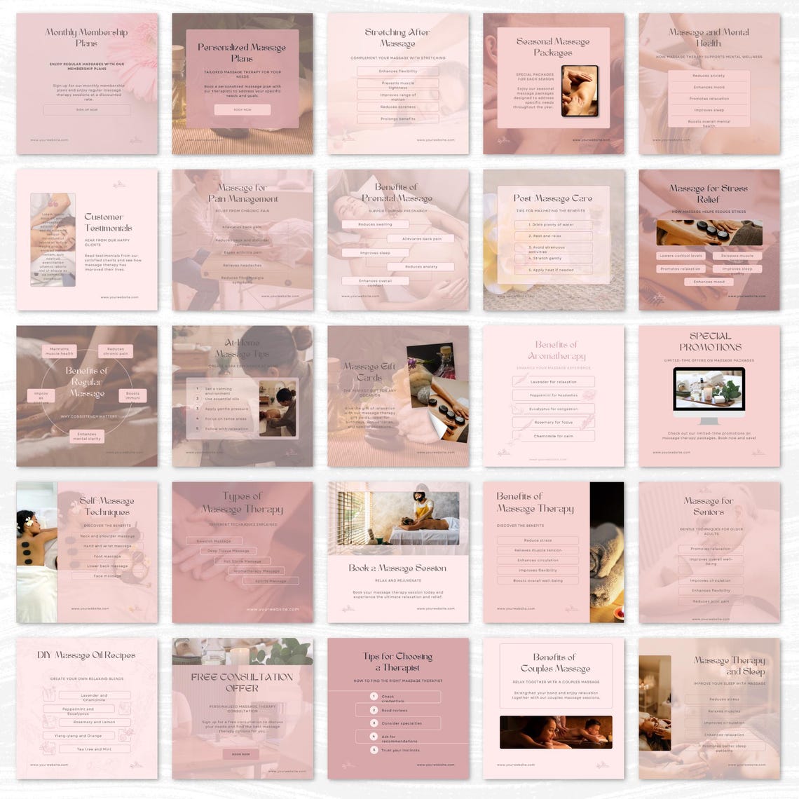 Editable Massage Therapy Posts | Instagram Templates | Spa Marketing ...