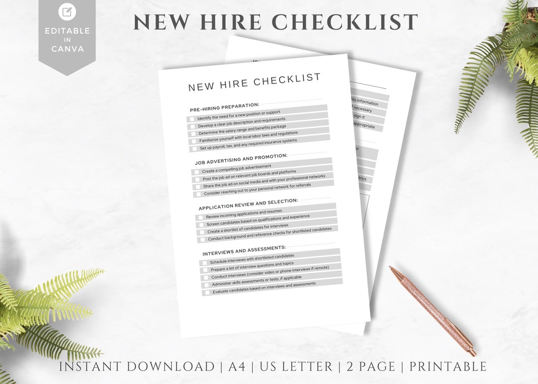Editable New Hire Template INSTANT DOWNLOAD Onboarding New - Etsy