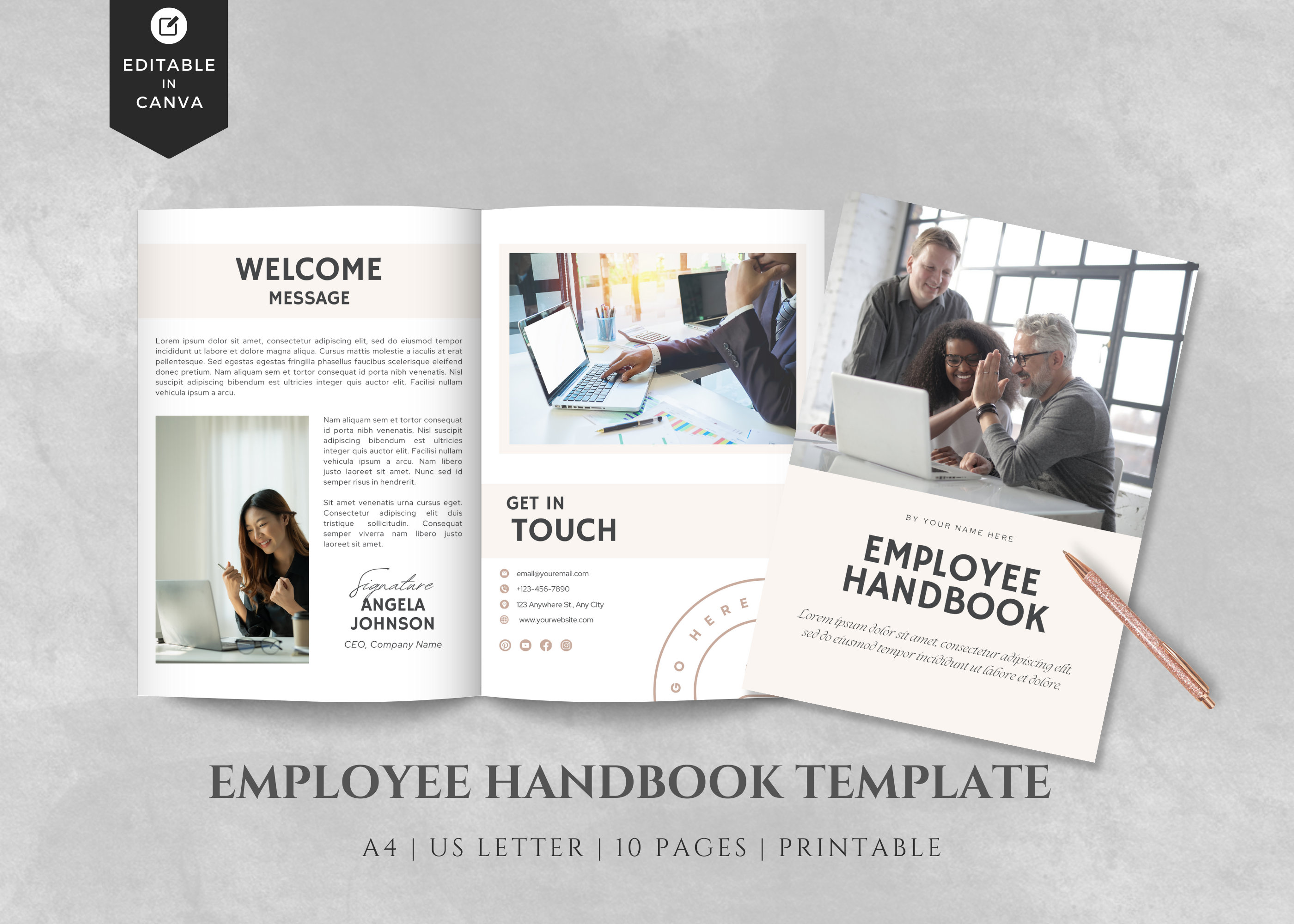 Editable Employee Handbook INSTANT DOWNLOAD New Hire - Etsy