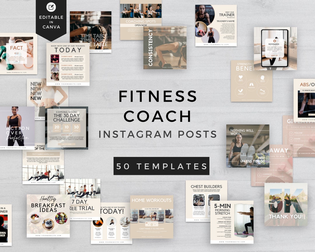Instagram Templates for Health and Fitness | INSTANT DOWNLOAD | Health ...