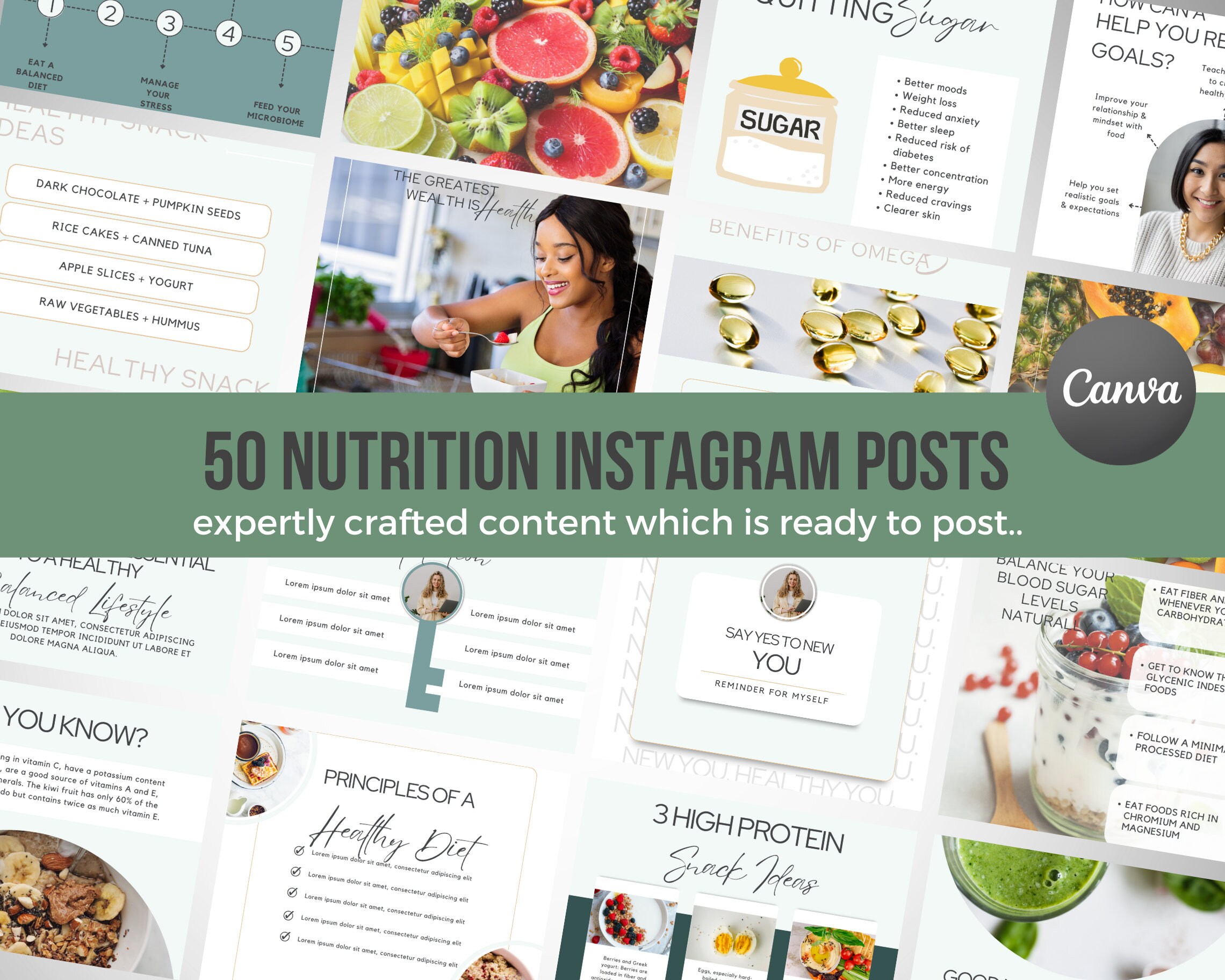 Nutrition Instagram Template Health Coach Instagram Template Health and ...