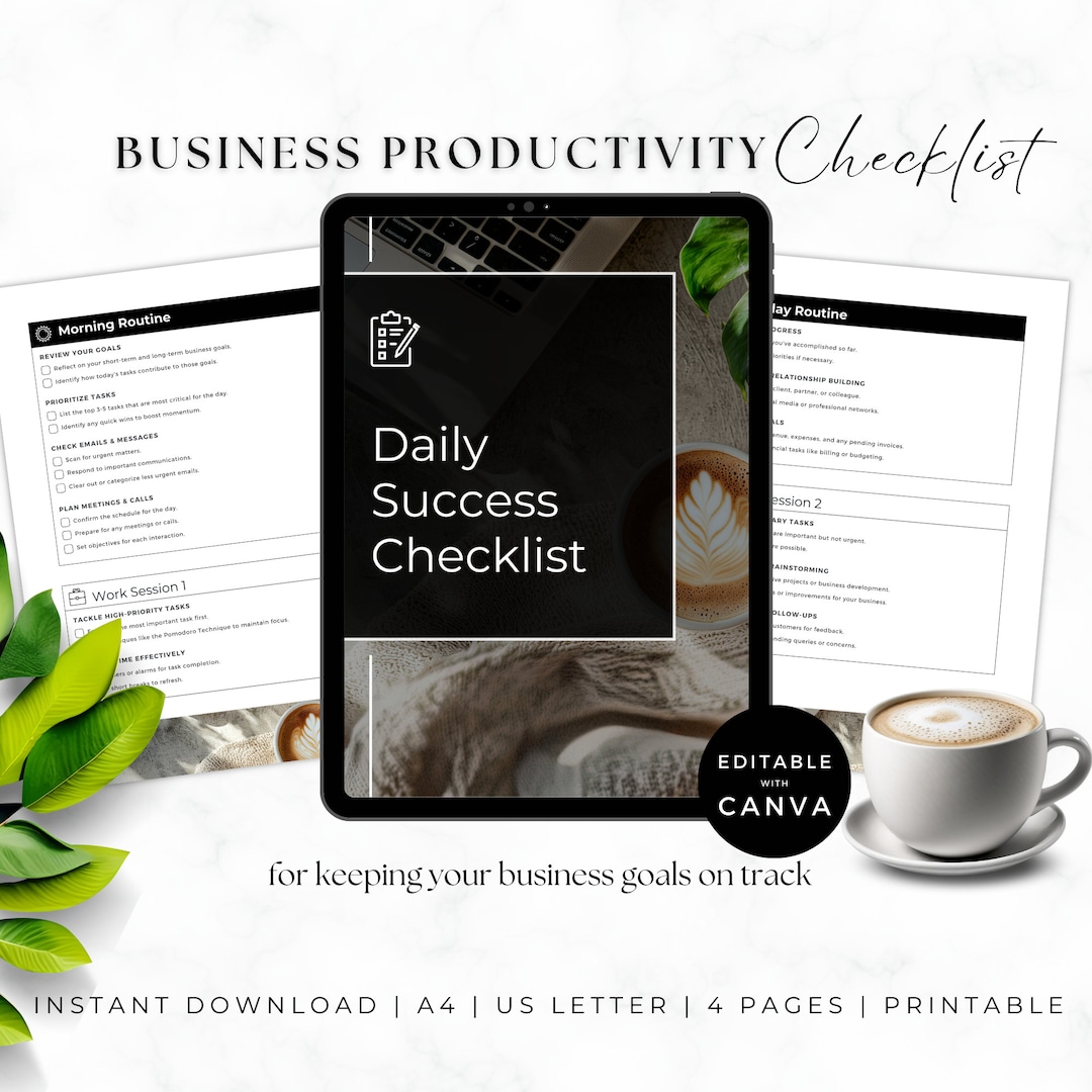 Daily Things to Do List for Small Businesses | Fillable Task Checklist ...