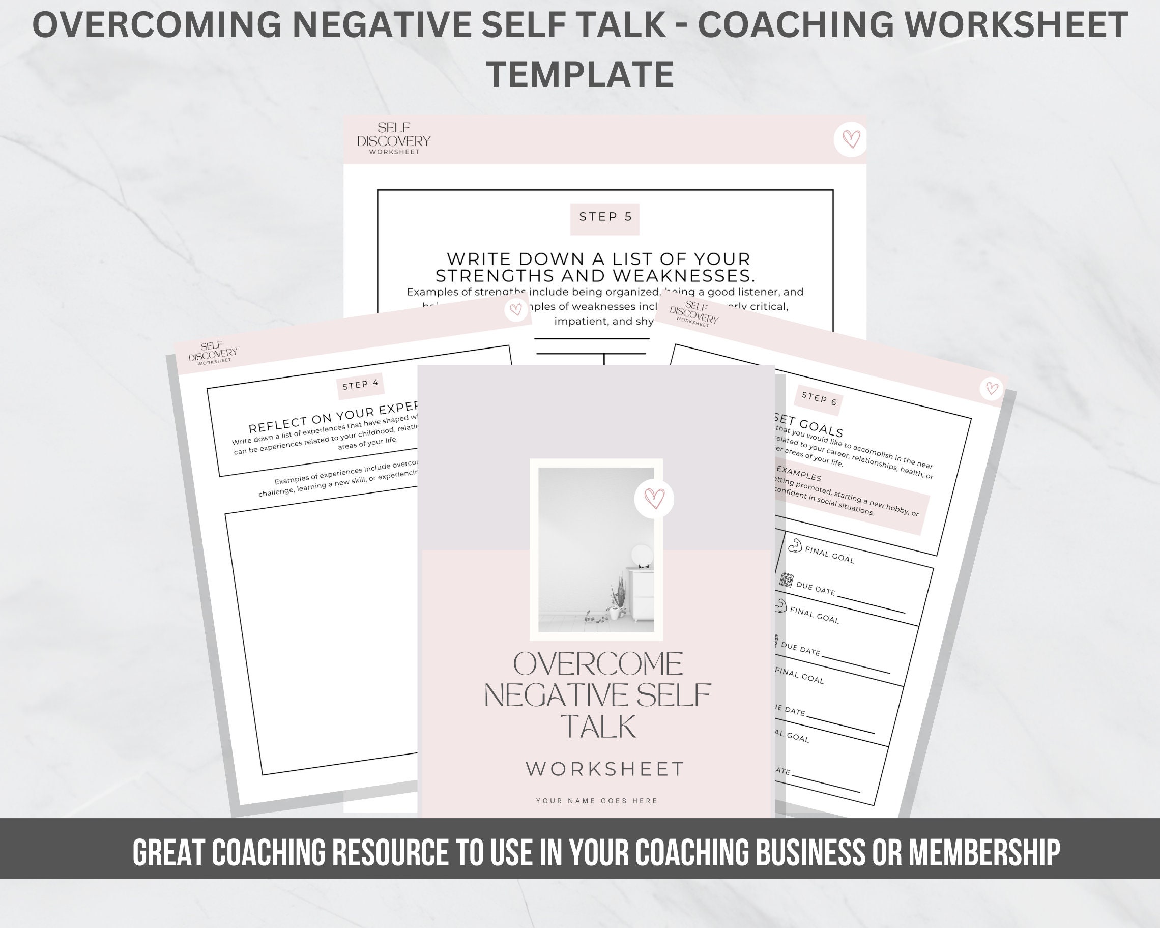 Negative Self Talk, INSTANT DOWNLOAD, Self Love Worksheet, Inner Critic ...
