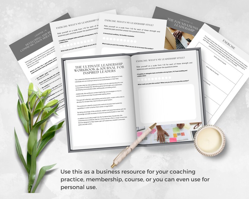 Leadership Mindset Workbook Template | INSTANT DOWNLOAD | Leadership ...