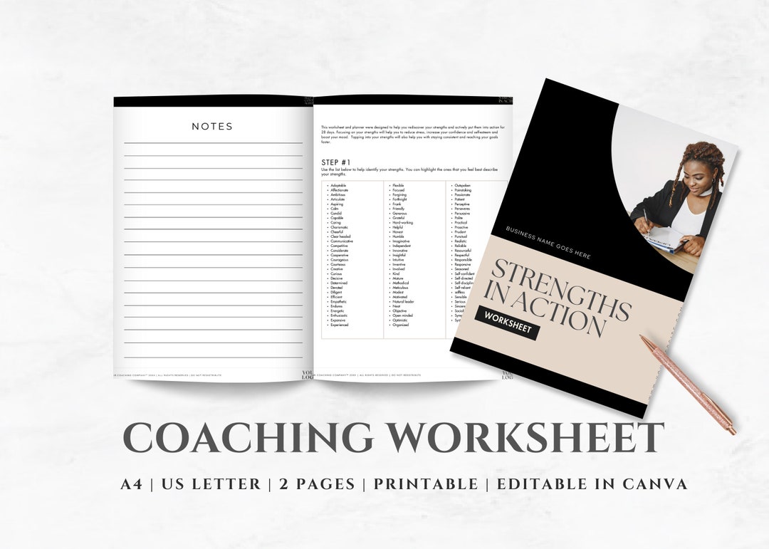 Coaching Worksheet for Coaches | INSTANT DOWNLOAD | Strengths in Action ...