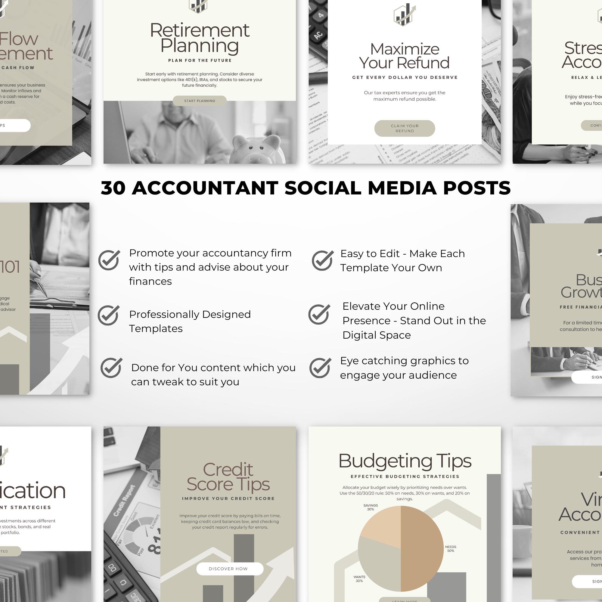 Bookkeeping Instagram Templates | Financial Advisor Social Media ...