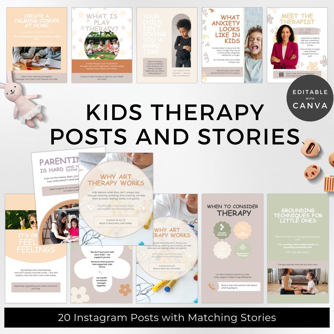 Kids Therapy Instagram Posts and Stories | Child Development Templates ...