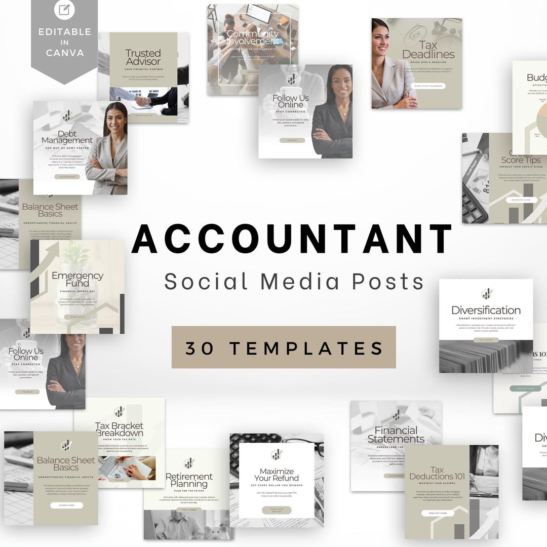 Bookkeeping Instagram Templates | Financial Advisor Social Media ...