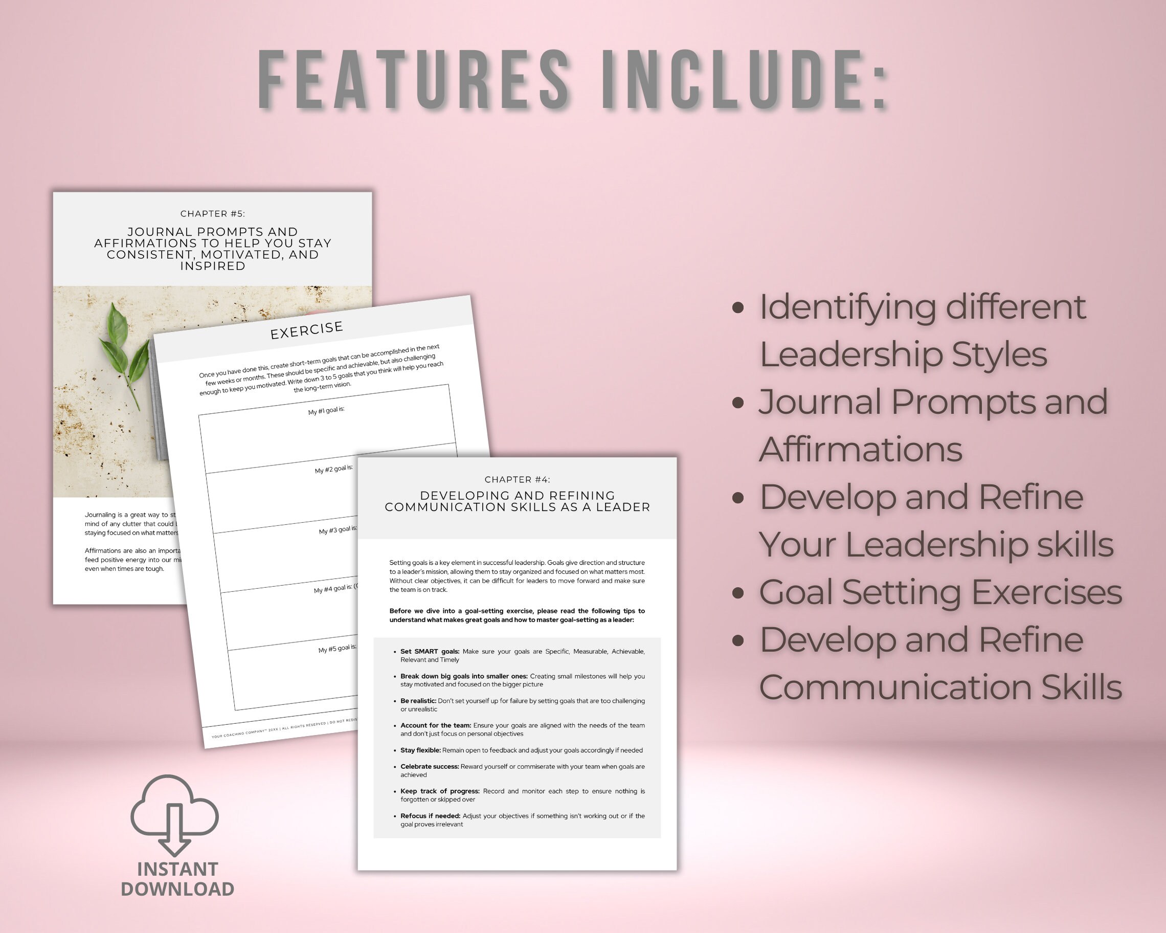 Leadership Mindset, INSTANT DOWNLOAD, Leadership Development Planner ...