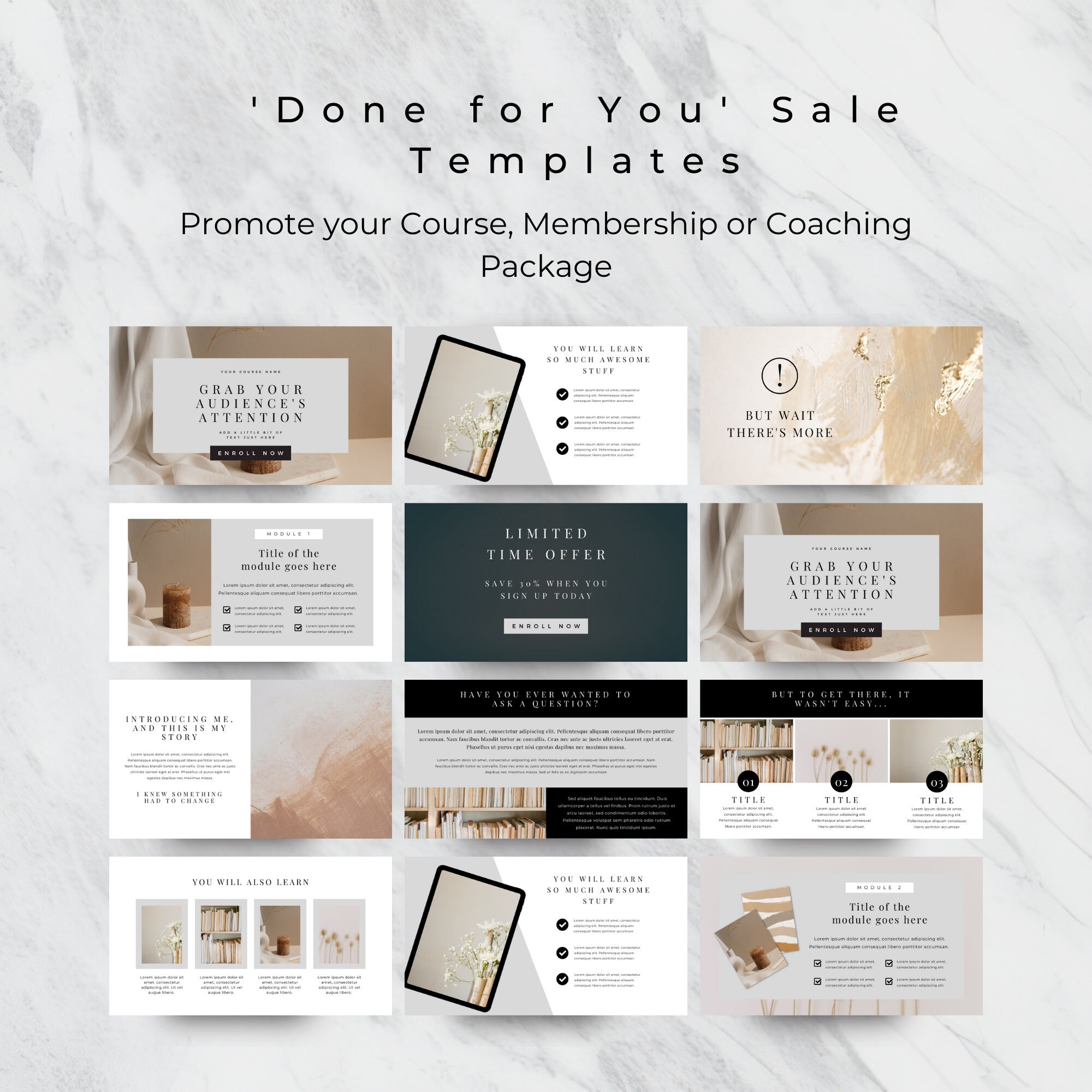 Sales Page Template, Instant Download, Promote Your Course, Canva ...
