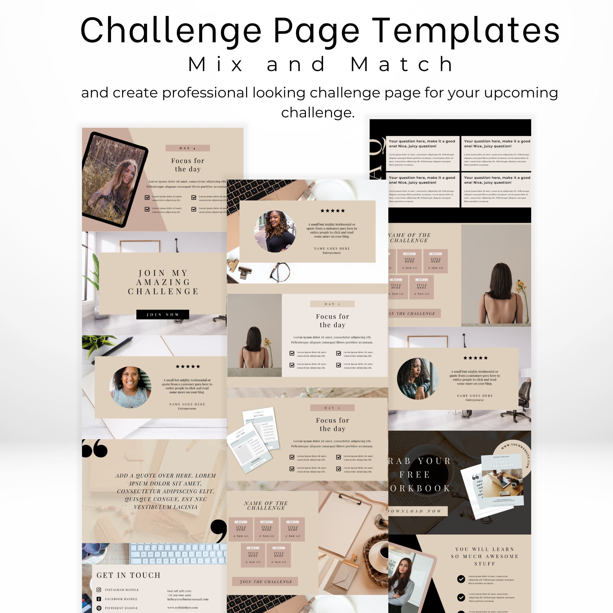 Promote Your 5 Day Challenge INSTANT DOWNLOAD Canva Challenge Page ...