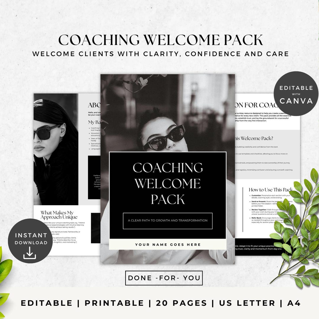 Coaching Client Onboarding Template | Editable Welcome Pack | Digital ...