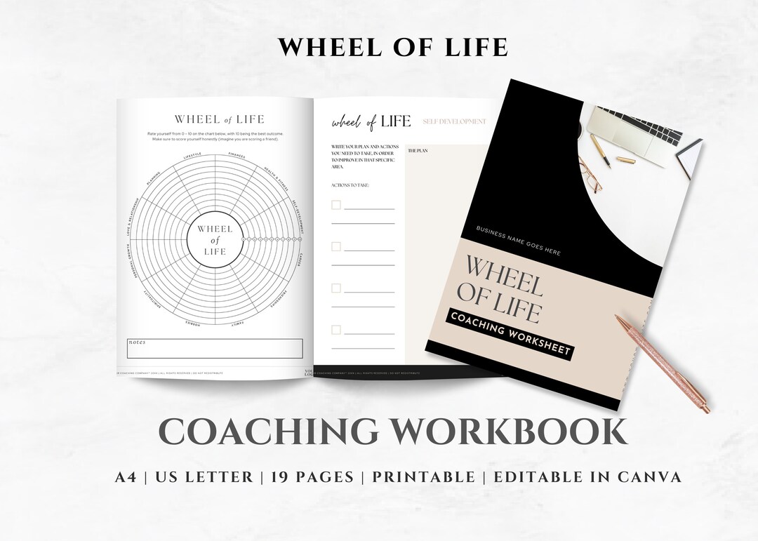 Wheel of Life Workbook, INSTANT DOWNLOAD, Coaching Worksheet, Workbook ...