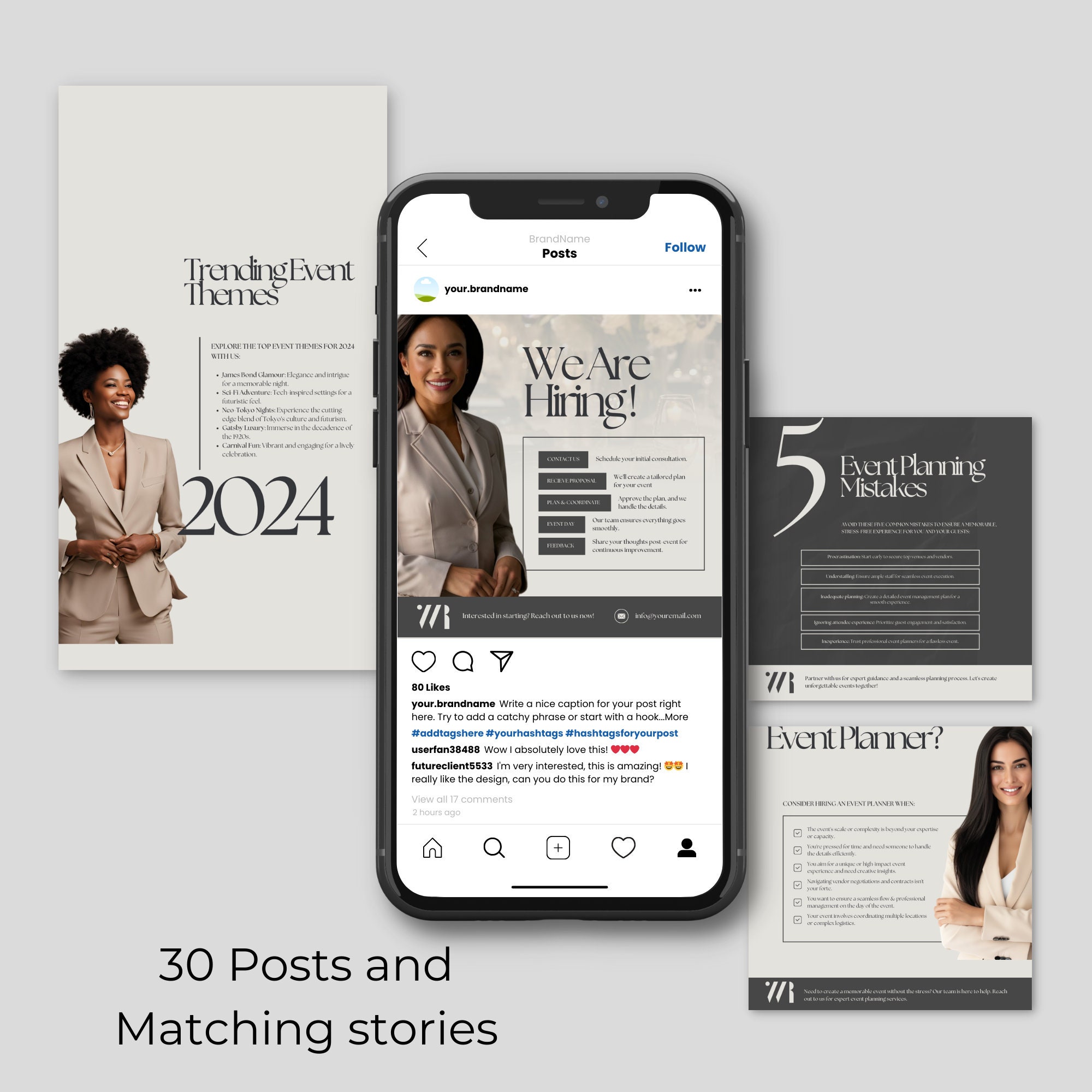 Event Planner Instagram Posts | Wedding Planner Social Media Templates ...