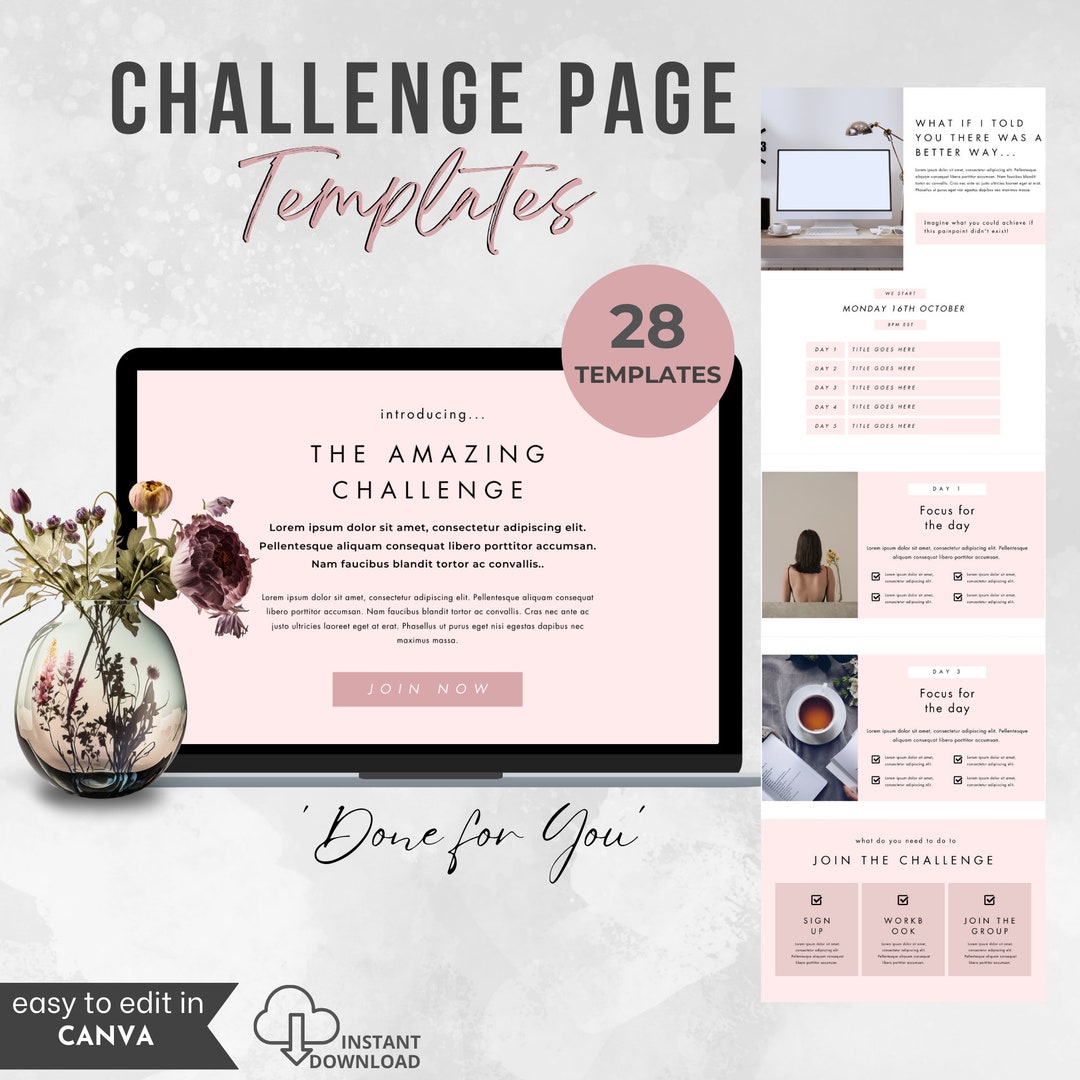 Challenge Templates for Course Creators | INSTANT DOWNLOAD | Editable ...