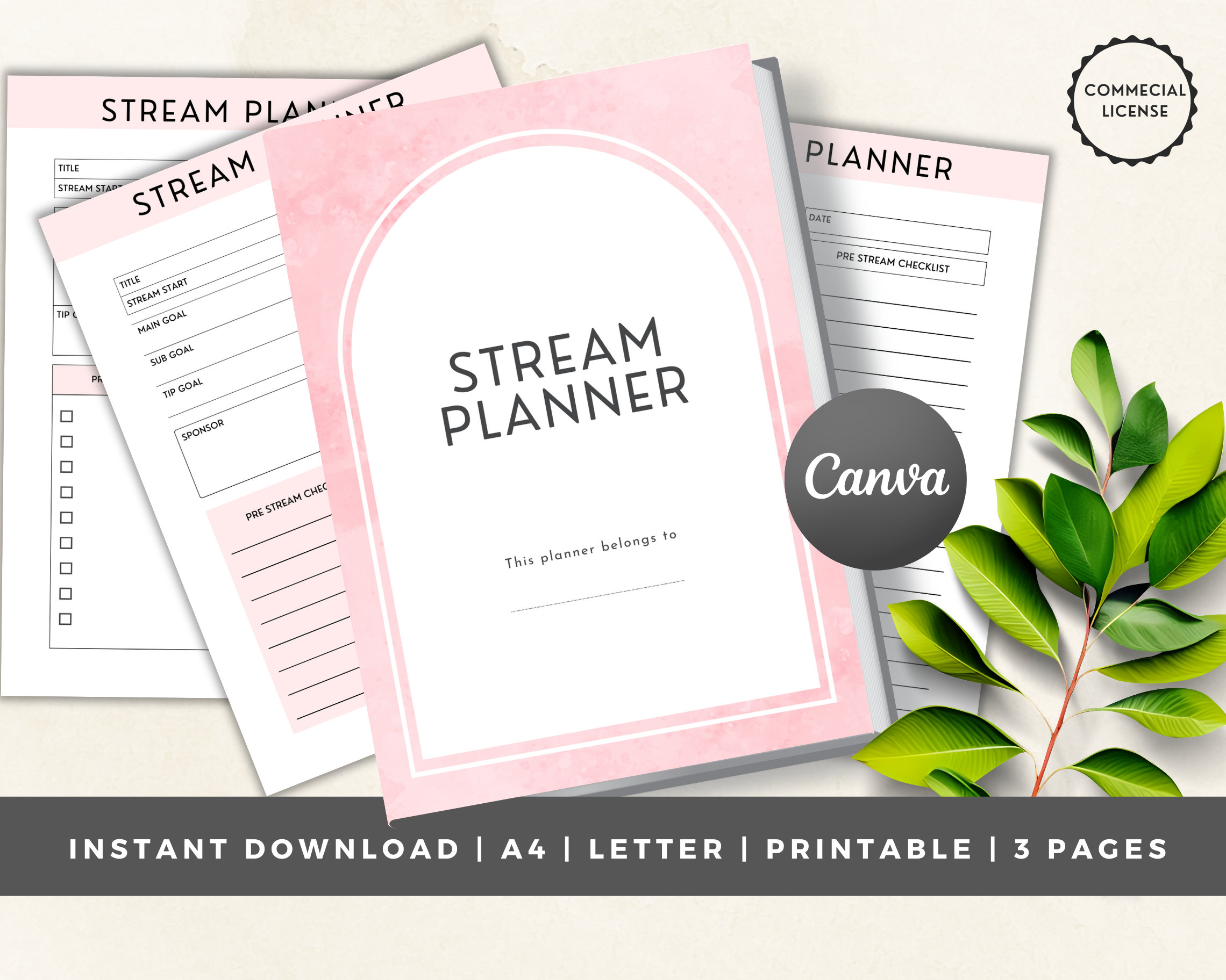 Live Stream Organizer | Content Planner | INSTANT DOWNLOAD | Live ...