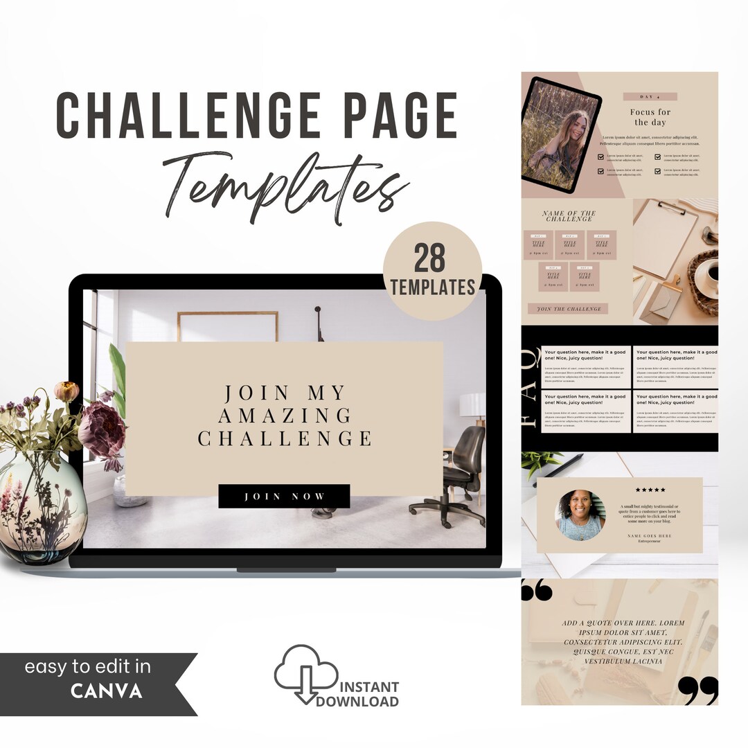 Promote Your 5 Day Challenge | INSTANT DOWNLOAD | Canva Challenge Page ...