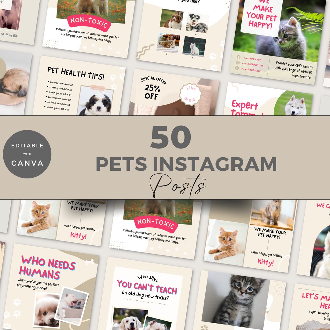 Pet Shop Social Media Posts | Pet Blogger Templates | Pet Products ...