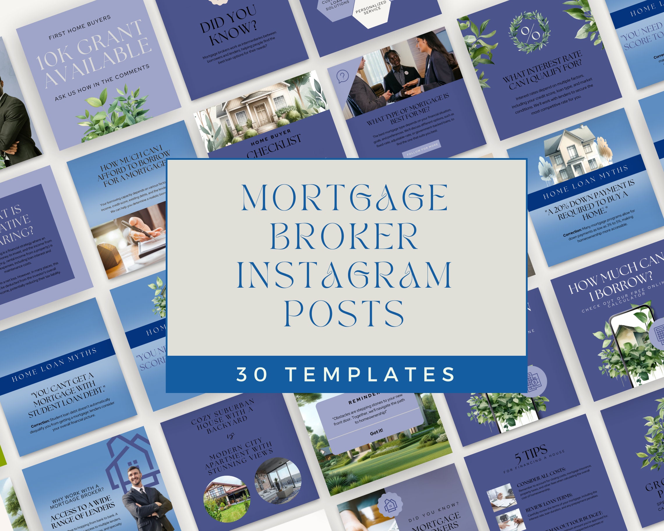 Mortgage Marketing Templates INSTANT DOWNLOAD Mortgage Broker Instagram ...