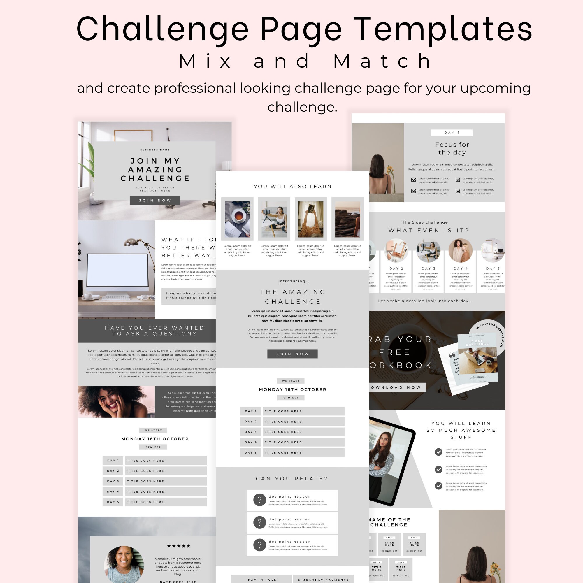 Challenge Promo Page, Instant Download, Canva Templates, Online ...