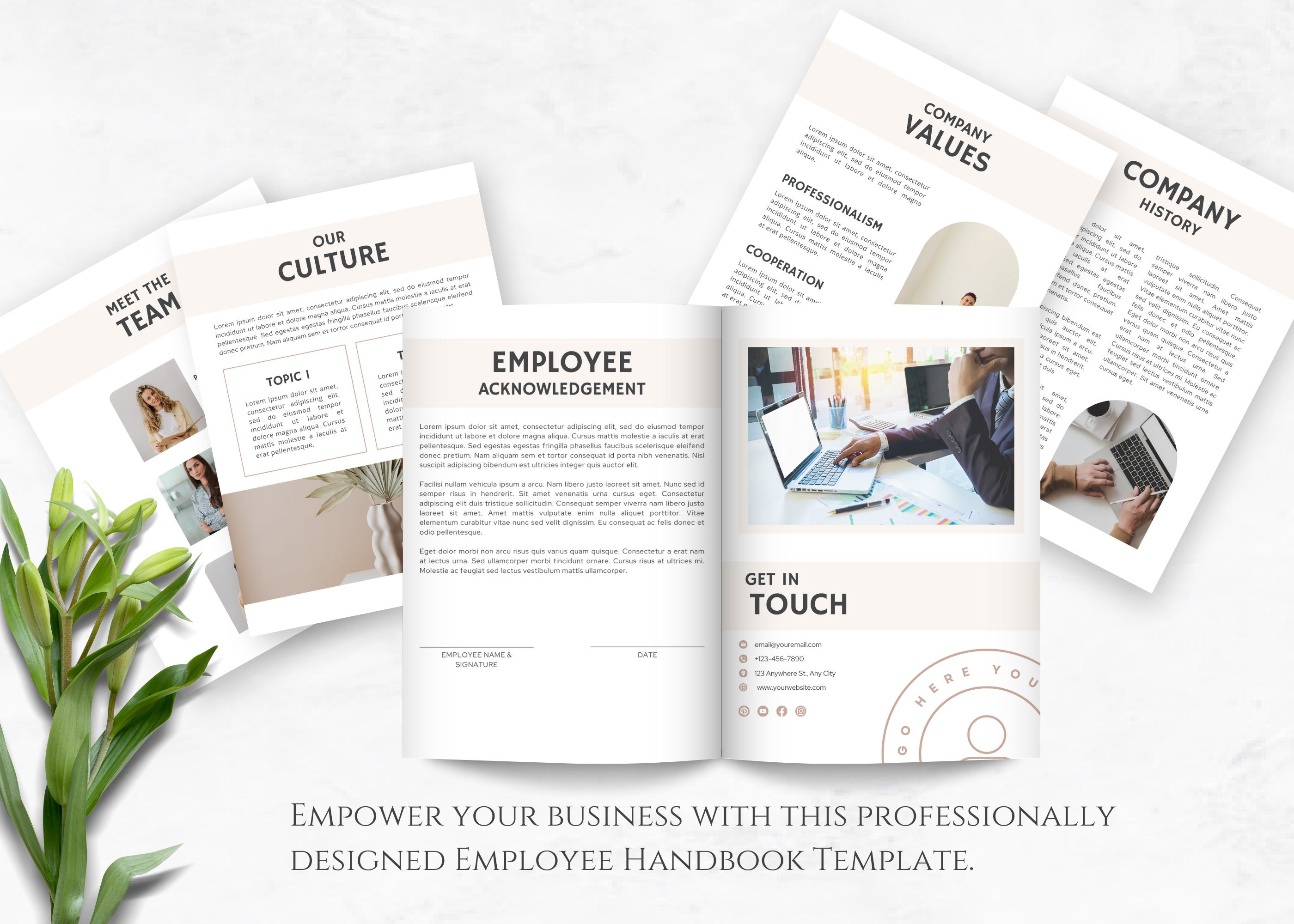 Editable Employee Handbook INSTANT DOWNLOAD New Hire Company Handbook ...