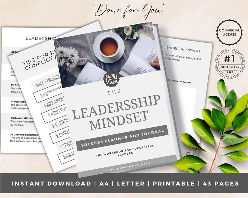 Leadership Mindset, INSTANT DOWNLOAD, Leadership Development Planner ...
