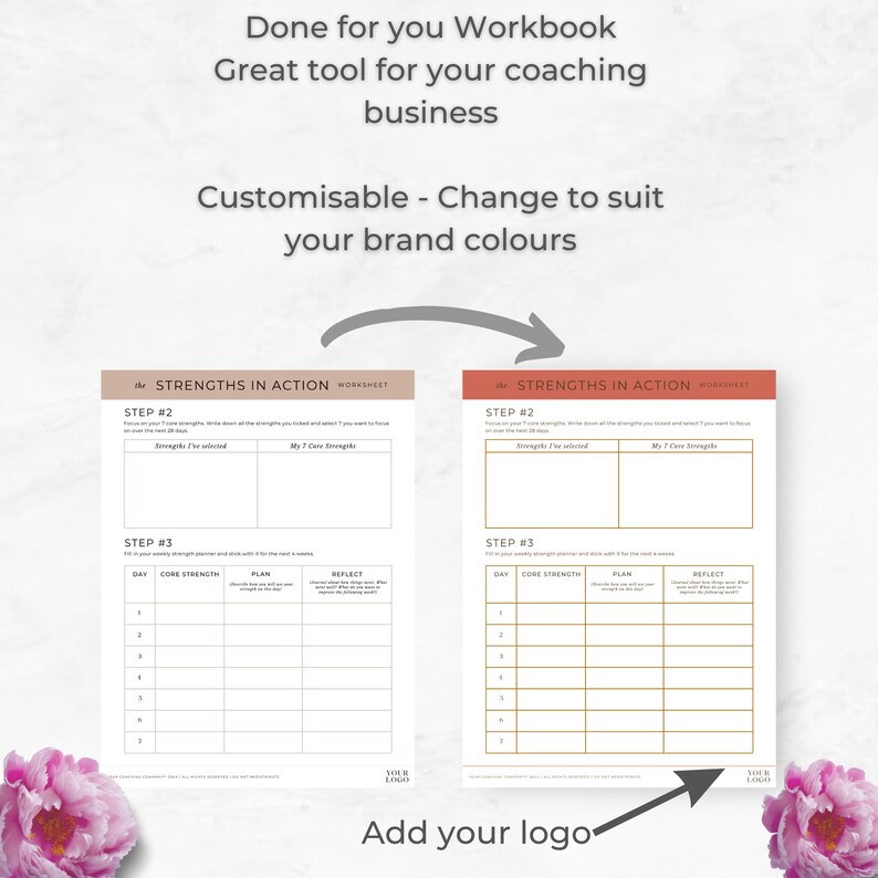 Strengths in Action Worksheet, INSTANT DOWNLOAD, Done for You, Coaching ...