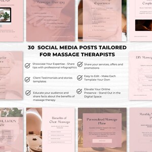 Editable Massage Therapy Posts | Instagram Templates | Spa Marketing ...